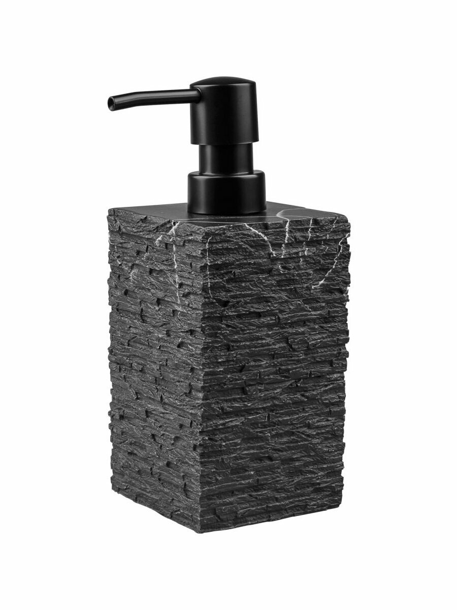 Дозатор для жидкого мыла, PERFECTO LINEA коллекция STONEWAVE, черный (35-130801)