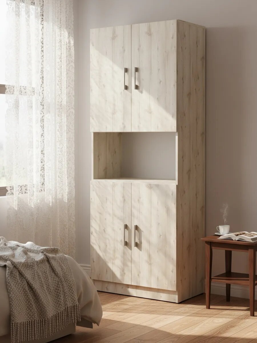 Деревянный распашной шкаф FRESTER для одежды с полками, от производителя