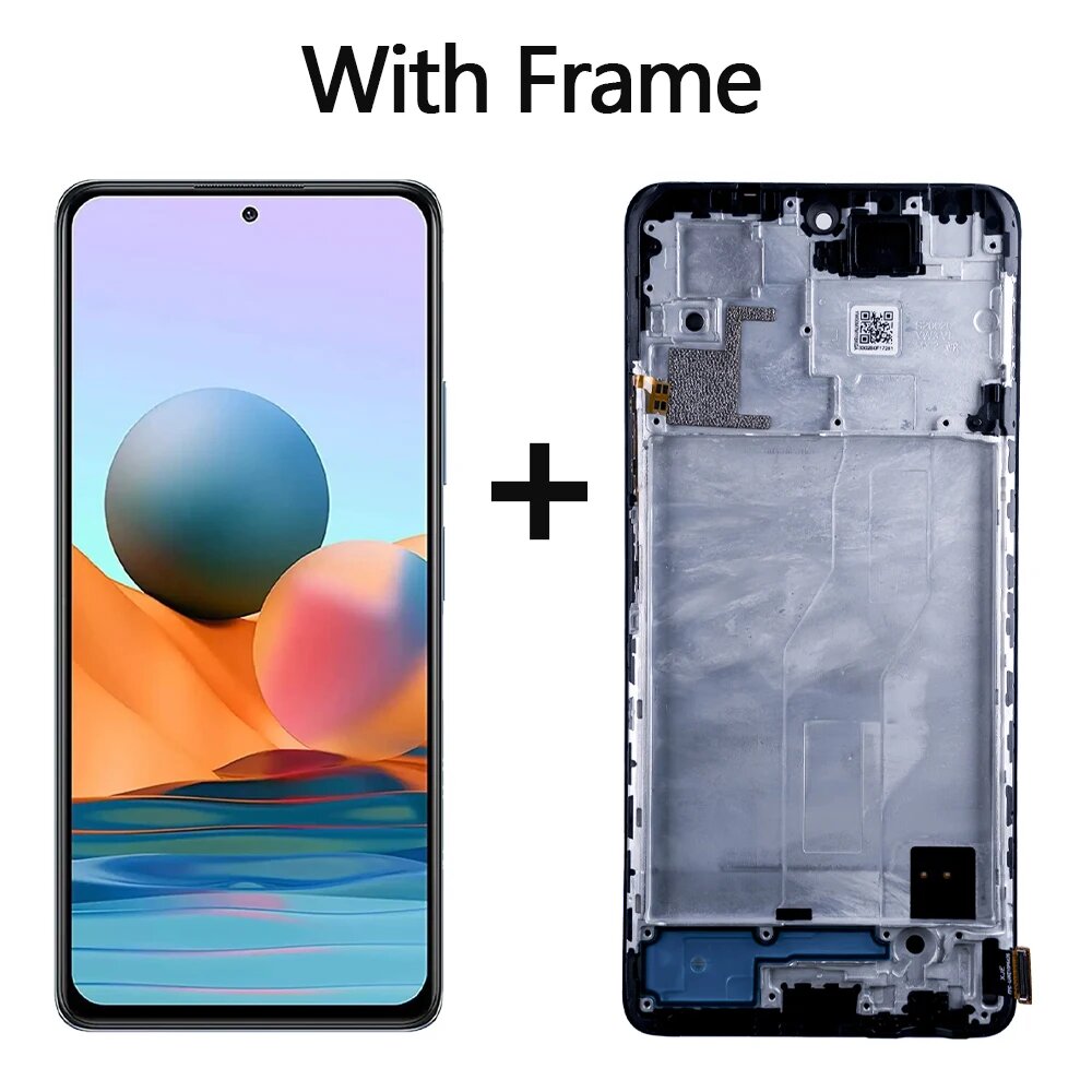 6,67-дюймовый ЖК-дисплей для Xiaomi Redmi Note 10 Pro, сенсорный ЖК-дисплей для Redmi With Frame