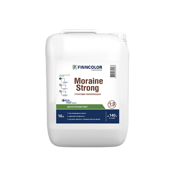 Грунтовка FINNCOLOR MORAINE STRONG укрепляющая для внутренних работ 10л
