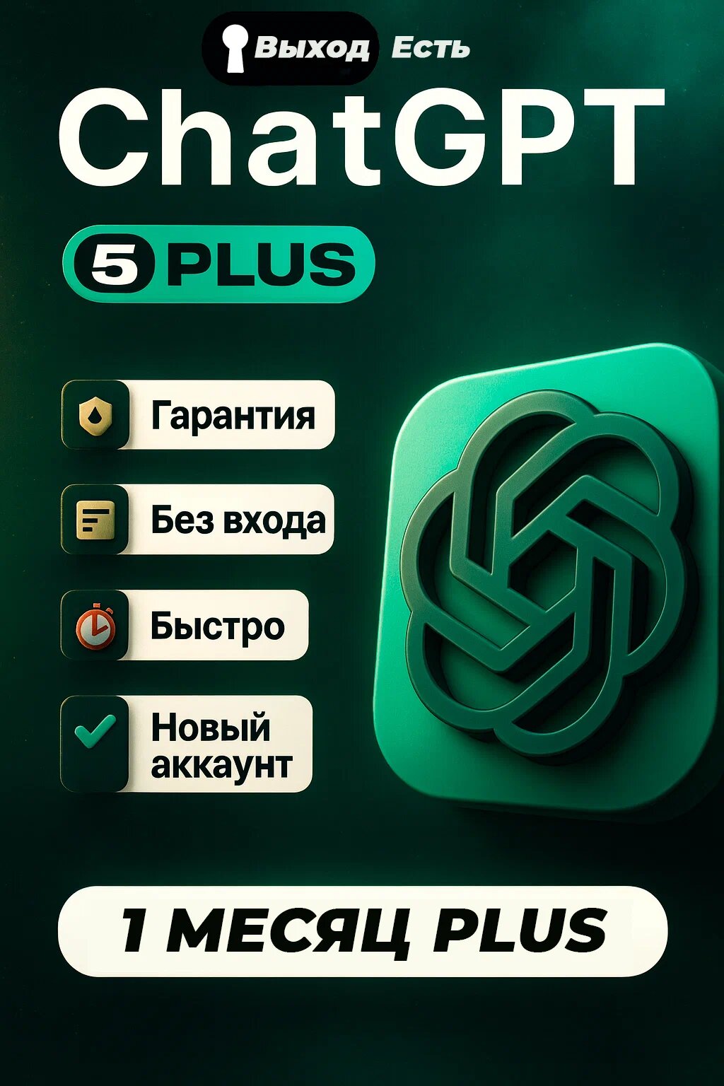Chat GPT 5 Plus, индивидуальная подписка, 1 месяц, (быстрая выдача), Новый аккаунт