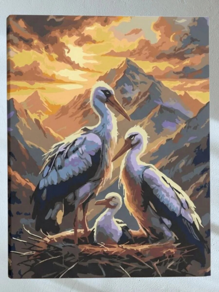 Картина по номерам Аисты 40х50