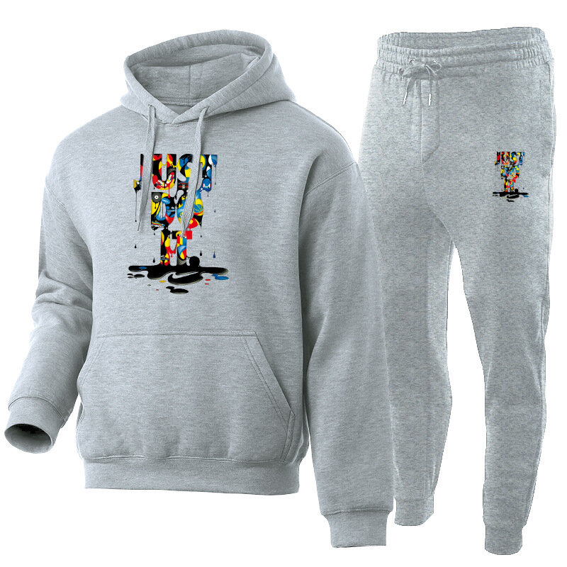 Стильная спортивная мужская толстовка с капюшоном, модный осенне-зимний комплект из толстовки и толстовки на флисовой подкладке.