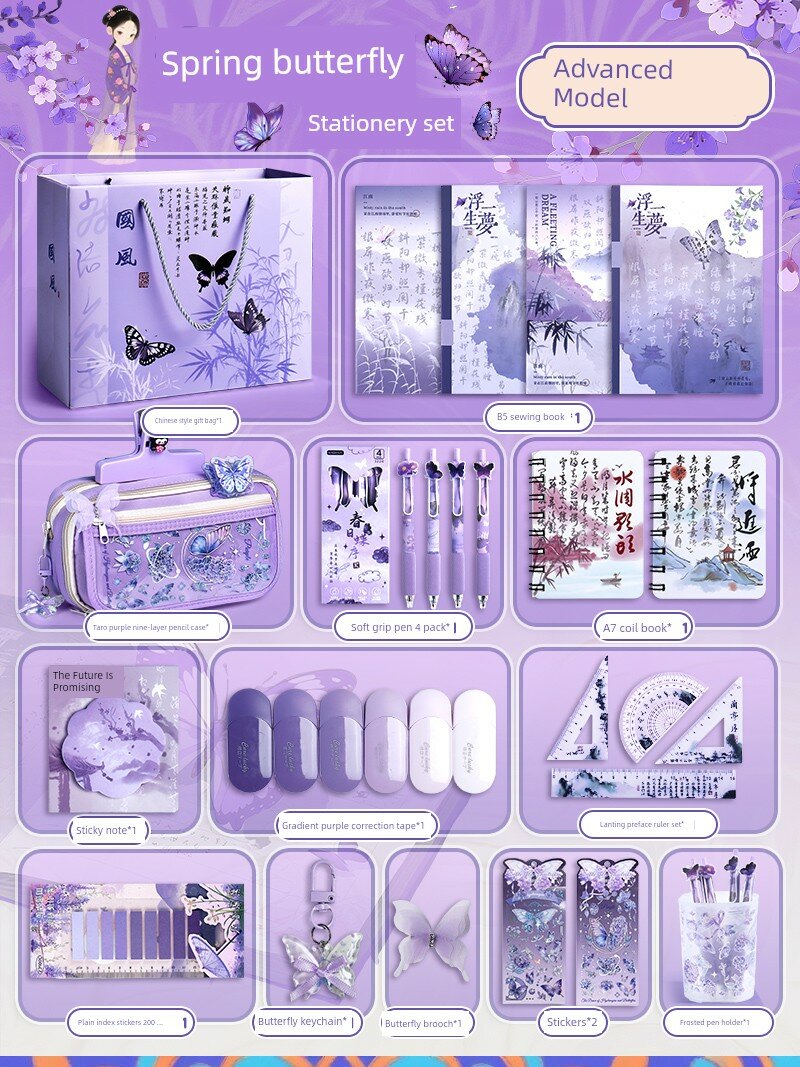 Набор канцелярских принадлежностей в китайском стиле в подарочной коробке для девочек 10 лет, подарок на день рождения,