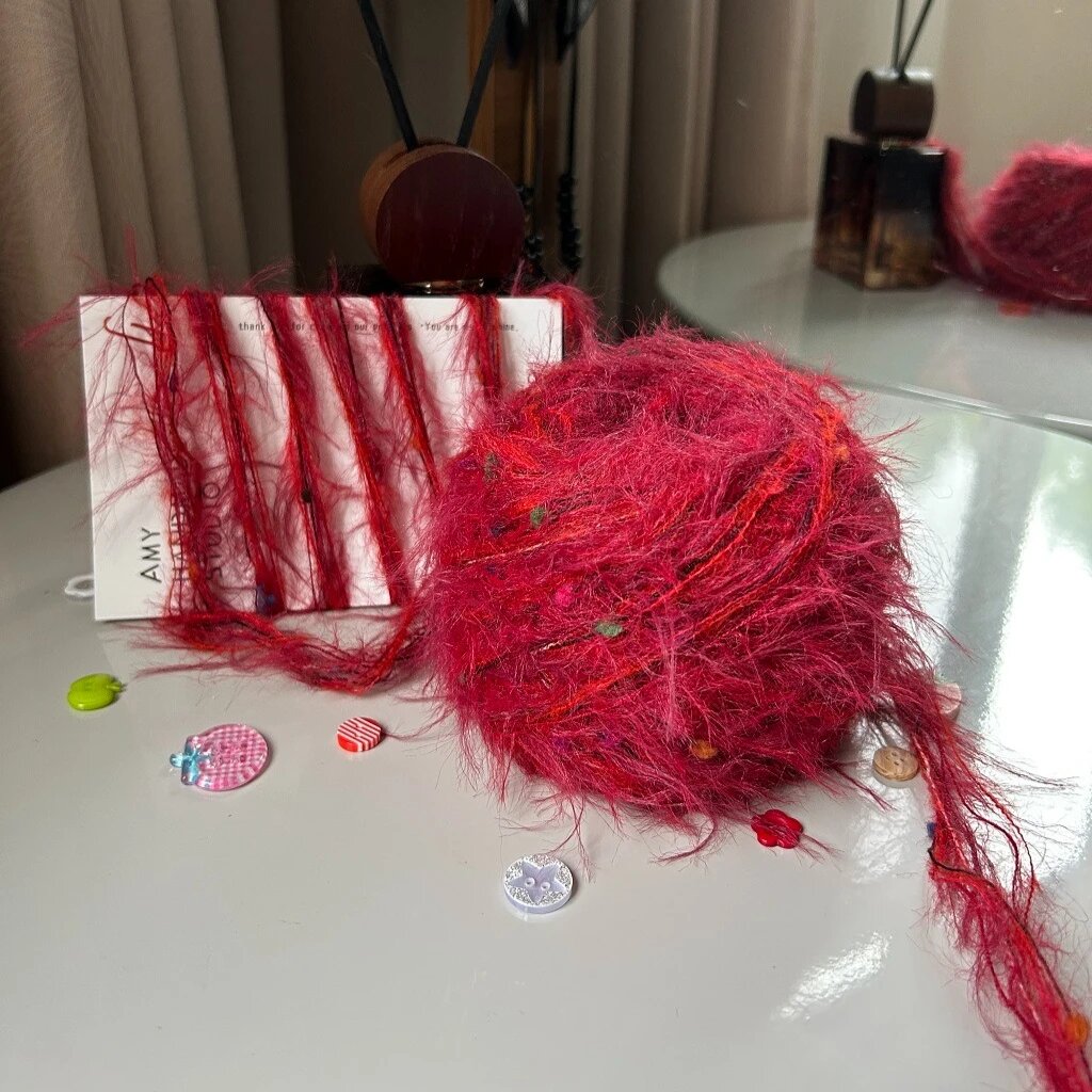 Смешанная пряжа полиэстер/акрил 50г для вязания Розовый, 17-50g