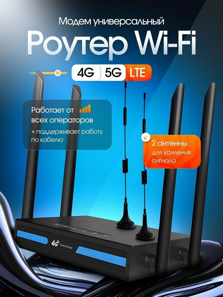 Роутер WiFi с сим картой 4G LTE с внешними выносными антеннами ED123