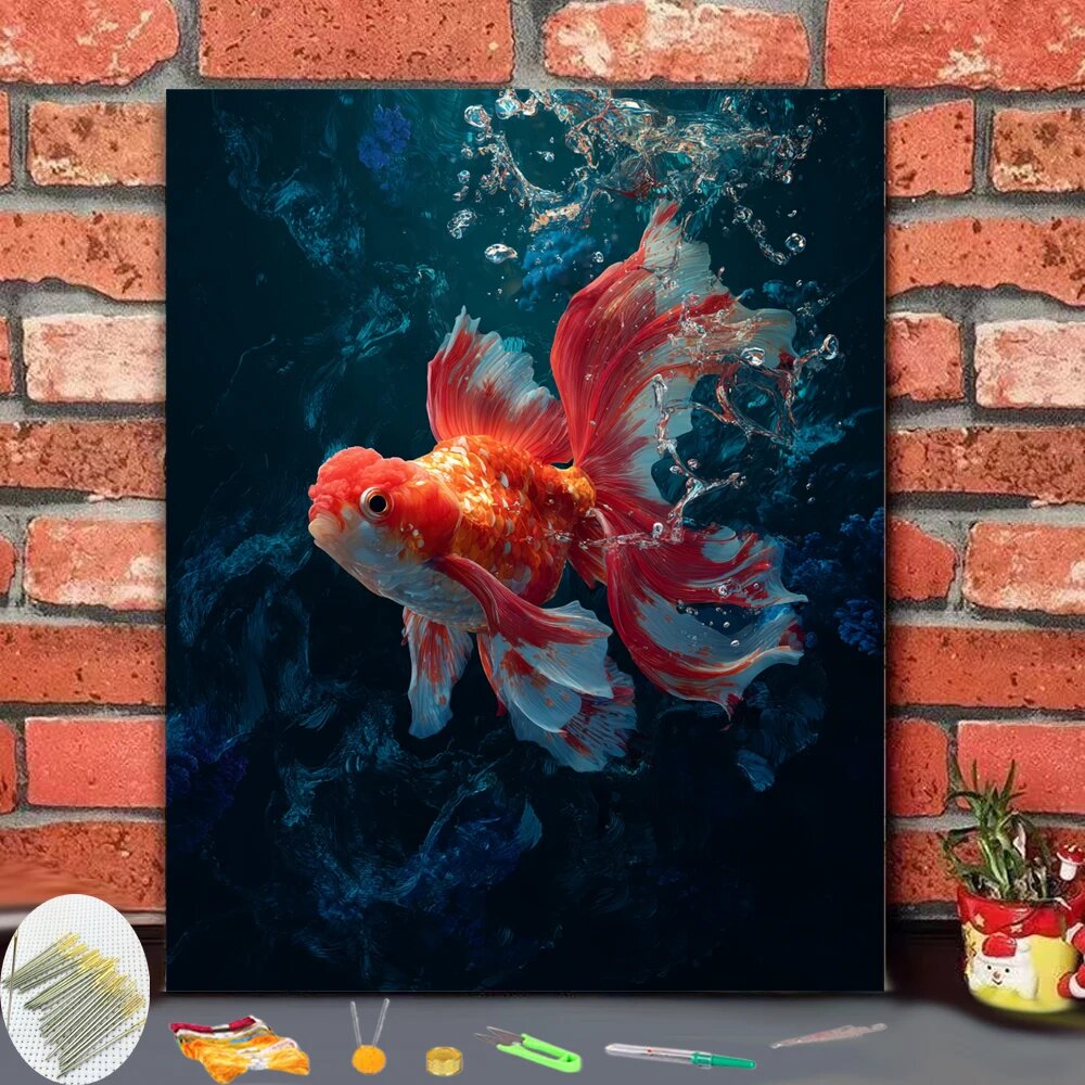 Набор для вышивки крестом Золотая рыбка 40x50cm, 11CT Cotton Threads