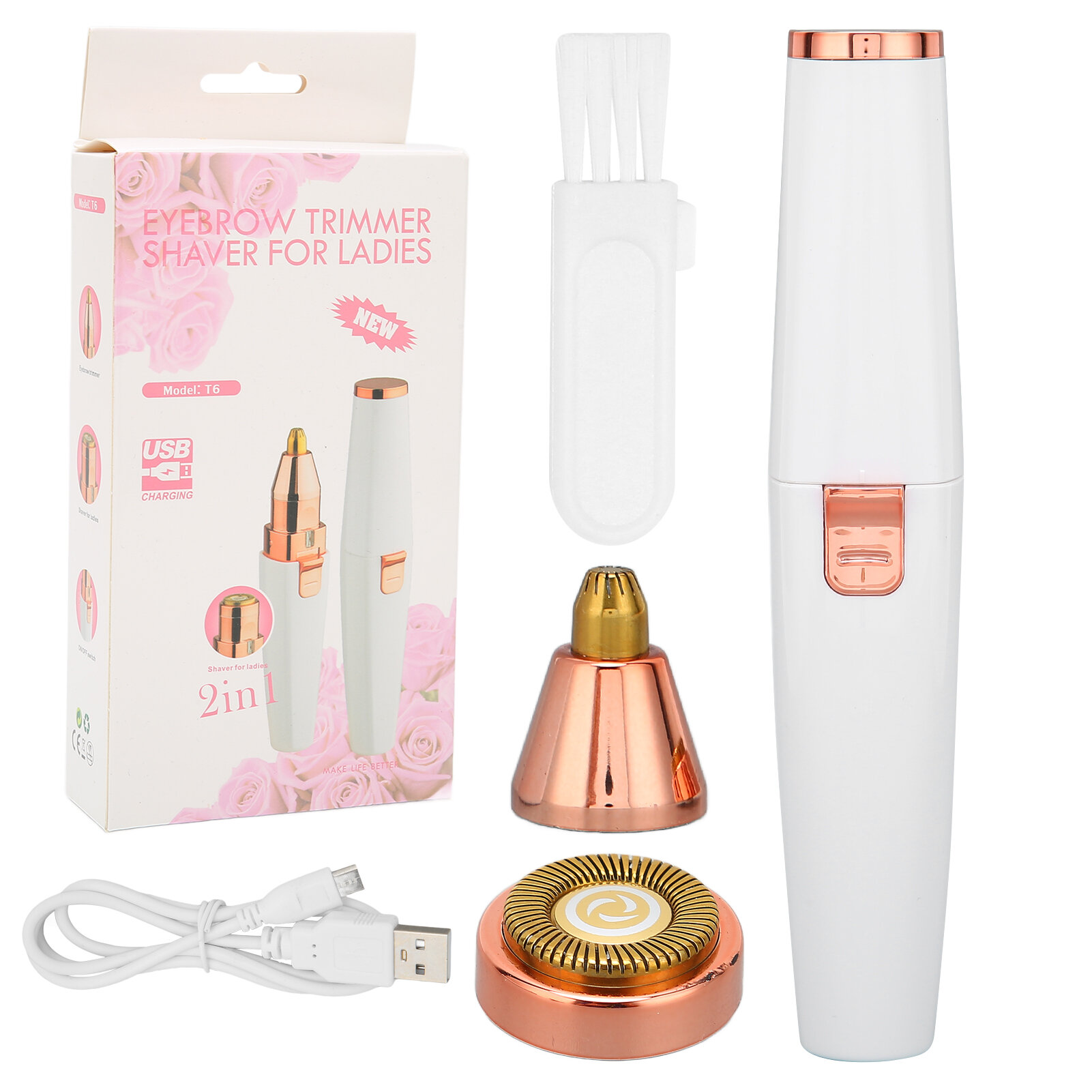 Многофункциональное устройство для удаления волос 2 в 1, триммер для удаления волос на лице и бровях, безболезненная бритва для удаления помады