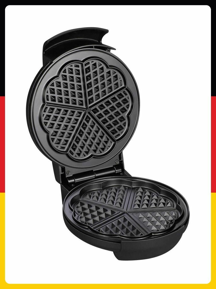 Вафельница Severin WA 2103 с ручным регулированием температуры, нержавеющая сталь, чёрная