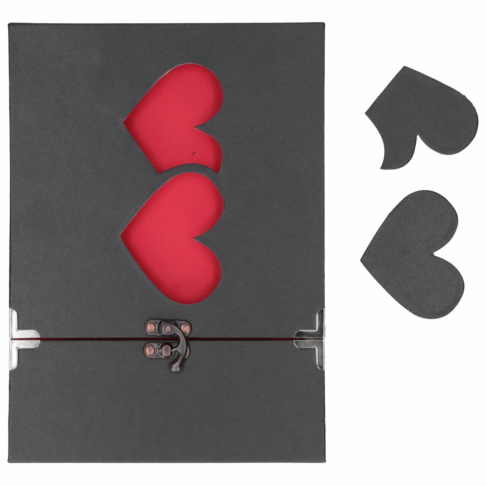 Фотоальбом с двойной рамкой в виде сердца, переднее украшение, альбом для скрапбукинга, подходит для поделок, гостевых книг