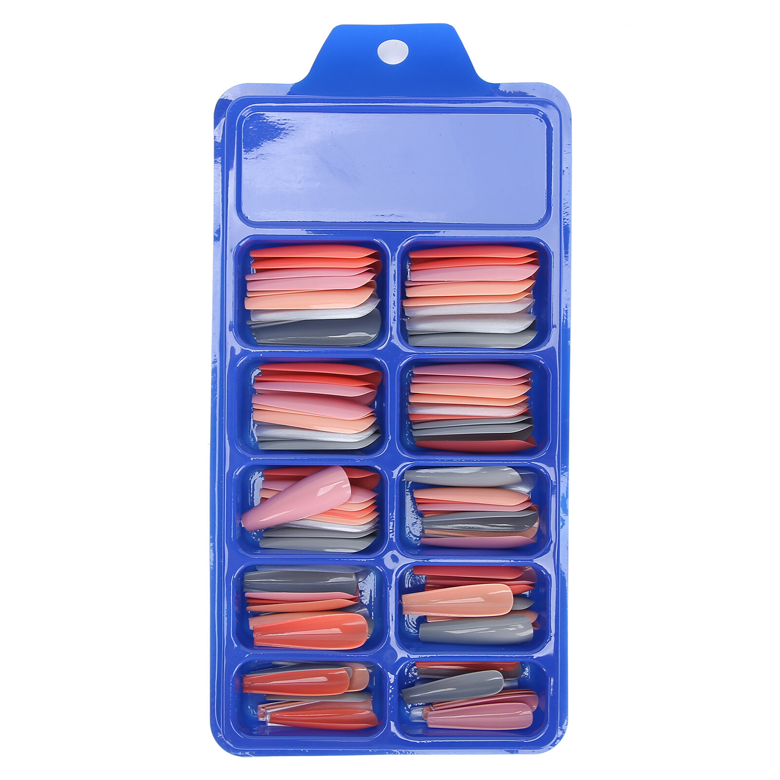 100Pcs Acrylic Nail Art Tips Set Pure Color Full Cover Artificial Press on Fake Nails09