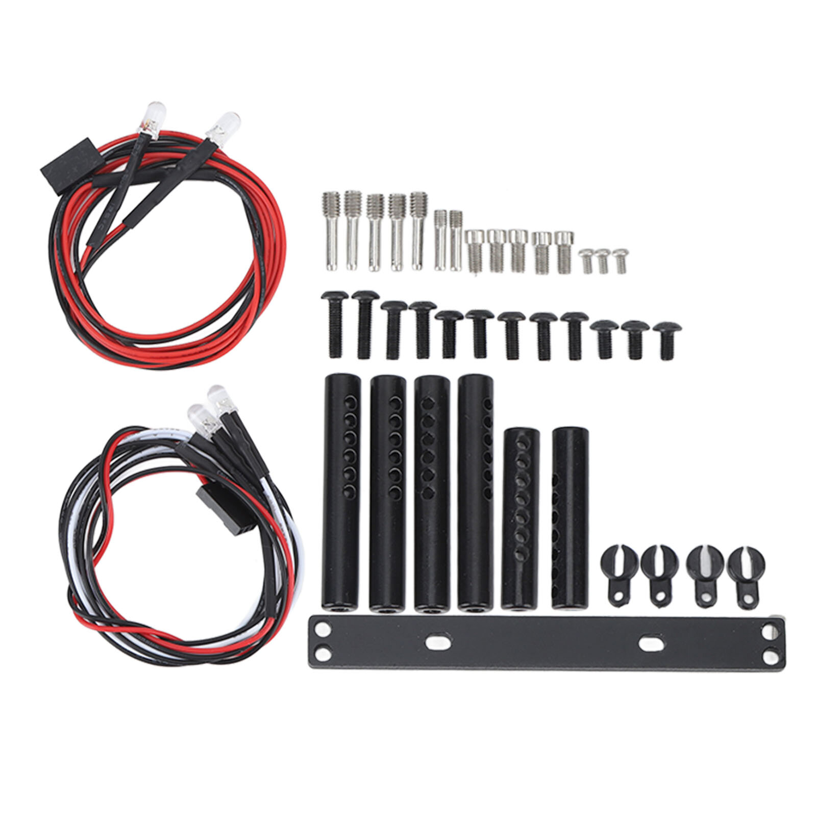 Комплект переднего и заднего бампера для внедорожного радиоуправляемого автомобиля с буксировочным крюком и LED-освещением 5-11V