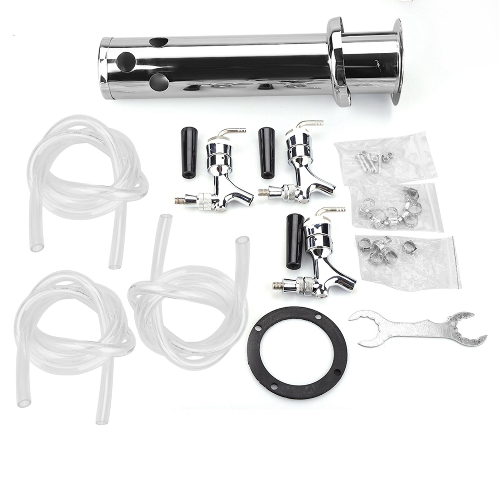 Диспенсер для разливного пива из нержавеющей стали с тремя кранами для бара, домашнего пивоварения, кегератора