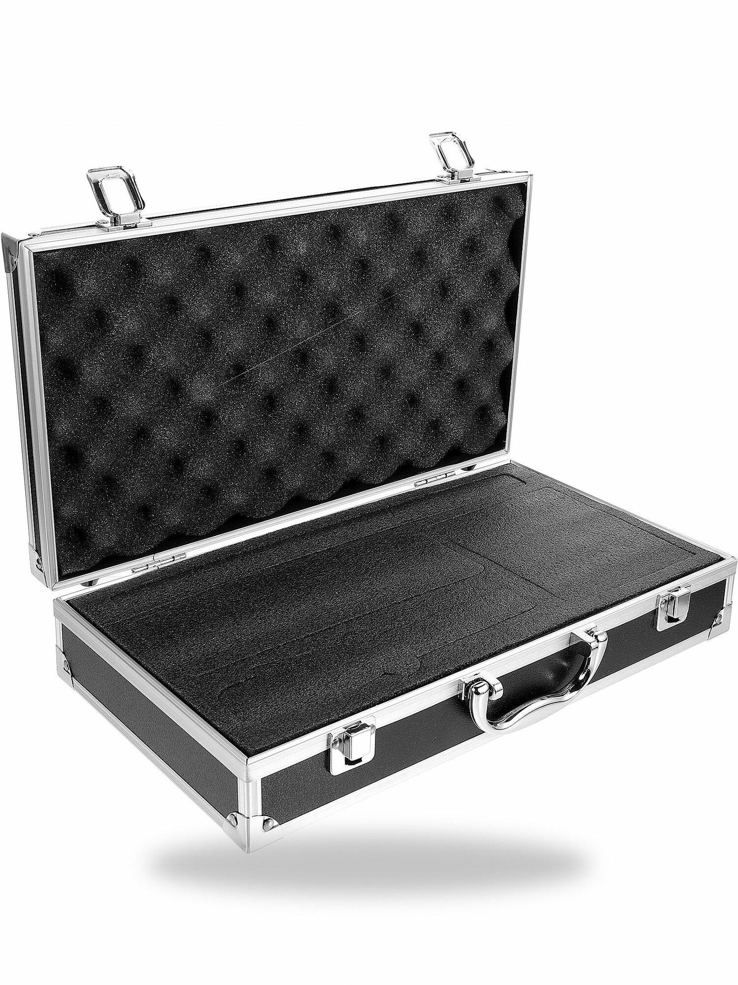 Алюминиевый кейс для микрофона с пеной внутри, черный, 36.5x20.3x7.5 см