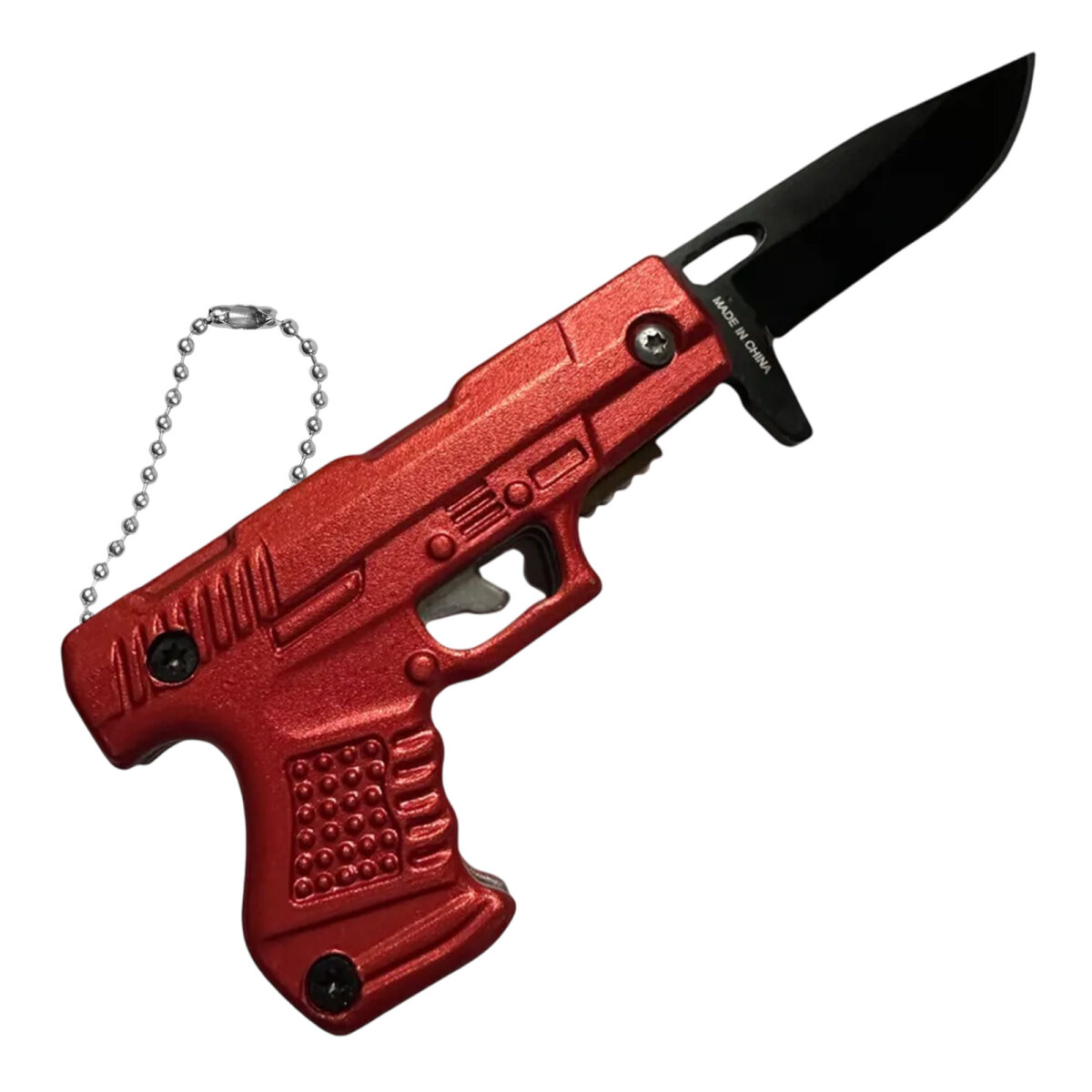 Складной нож Browning в форме пистолета (Красный); сталь 440C; общая длина 11 см; длина клинка 5 см