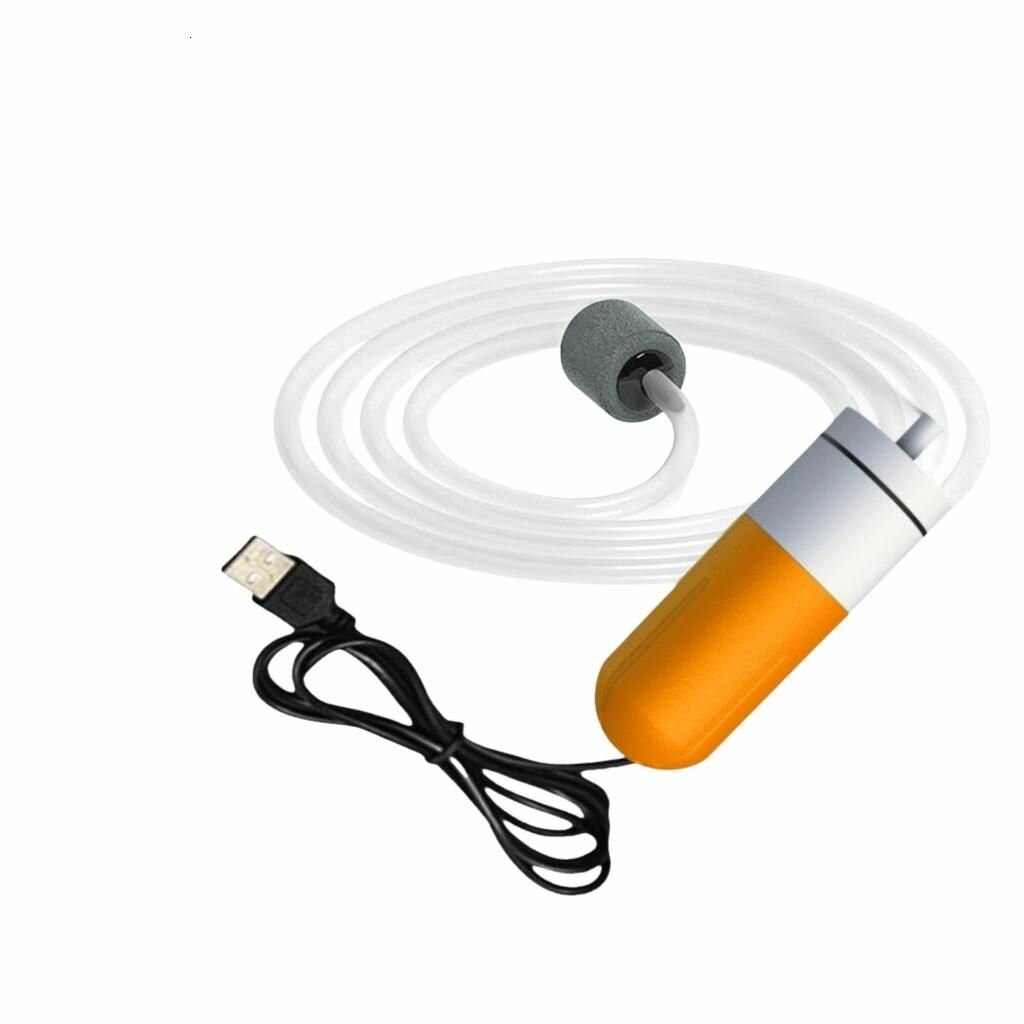 Портативный кислородный насос для рыбалки, Оранжевый - Кислородный насос USB A