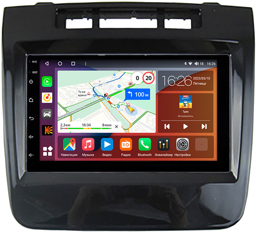 Штатная магнитола Volkswagen Touareg 2 2010-2018 (глянец) Canbox H-Line 4617-RP-11-435-461 Android 10 (4G-SIM, 4/64, DSP, QLed)