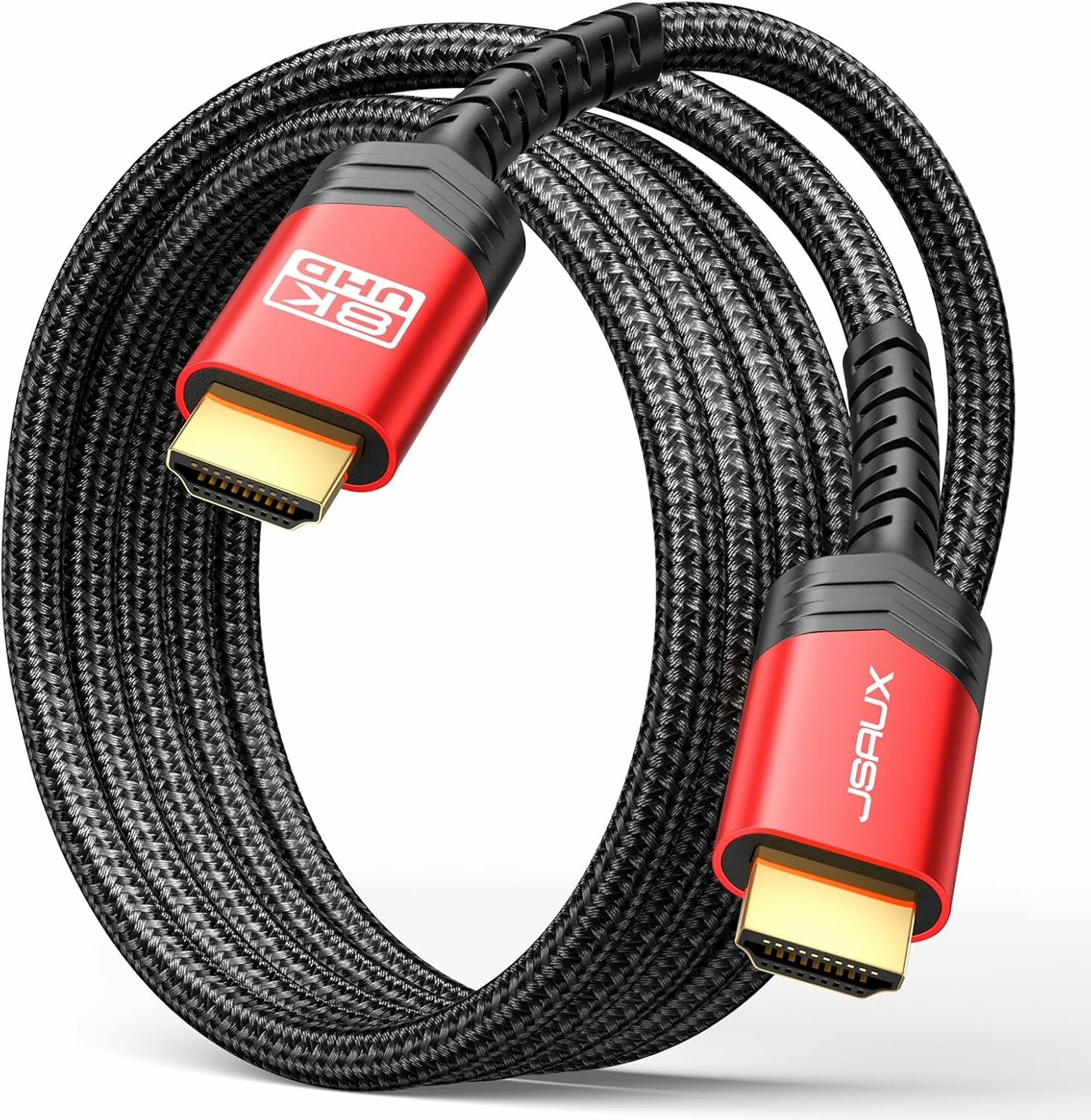 Кабель DisplayPort 1.4 JSAUX Ultra HD (8К.60Hz) (2 м.), 48 Гбит/с HDMI поддержка eARC, HDR10, HDCP 2.2 и 2.3, DTS: X, 3D, CEC, видеопровод совместим с PS5/4/3, Xbox, телевизорами, ноутбуками - CV0001