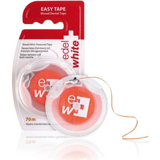 Вощеная зубная лента Edel+white Easy Tape с мятным вкусом, 70м