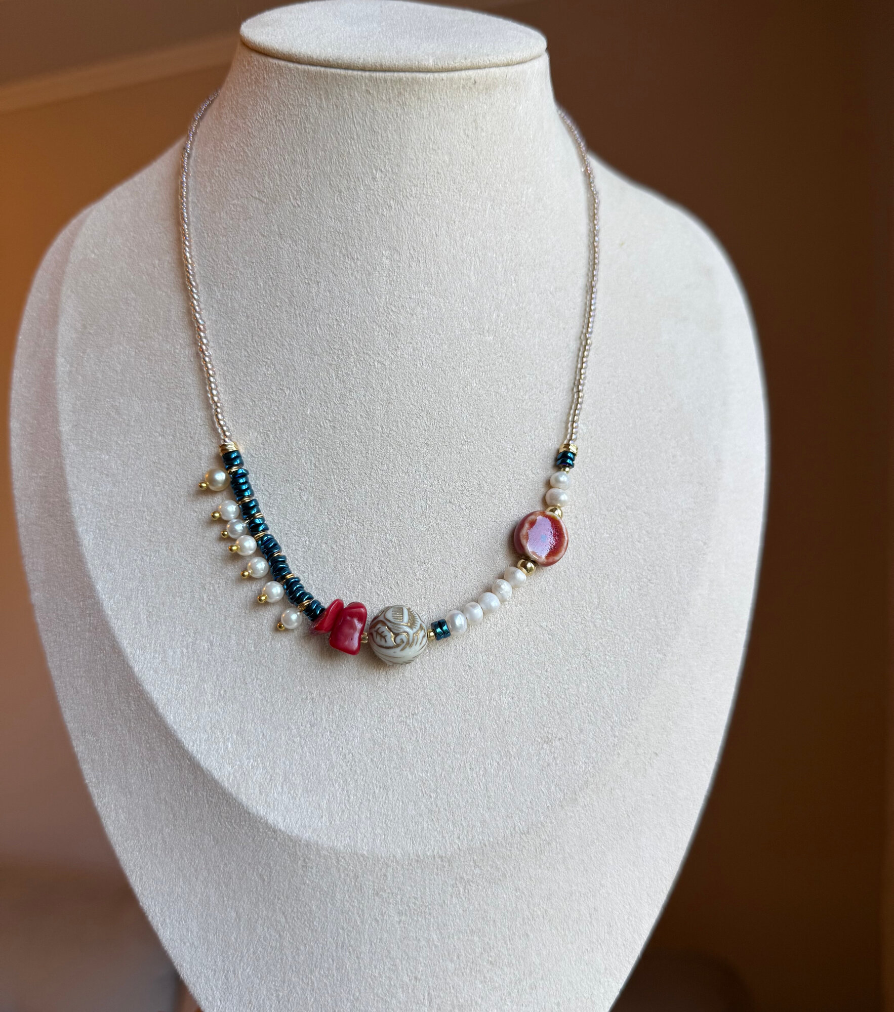 Колье, жемчуг культивированный