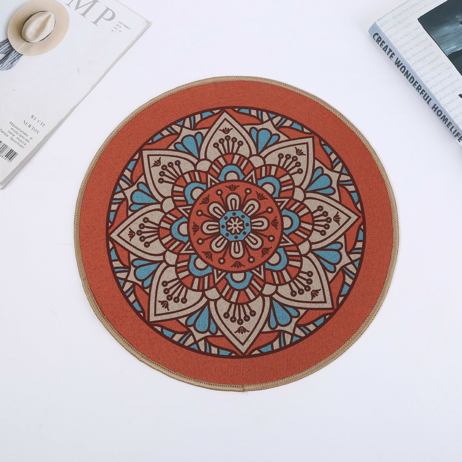 Резиновый круглый подставка для стола 38 см с противоскользящим покрытием и защитой от тепла, стиль 12