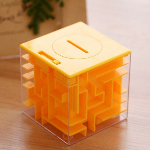 3D Головоломка-лабиринт-кошелек для детей, желтая обучающая игрушка, 4-6 лет