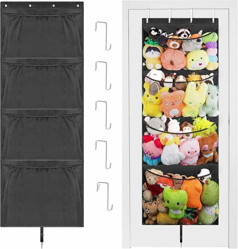 Органайзер для больших мягких игрушек на дверь с металлическим крючком