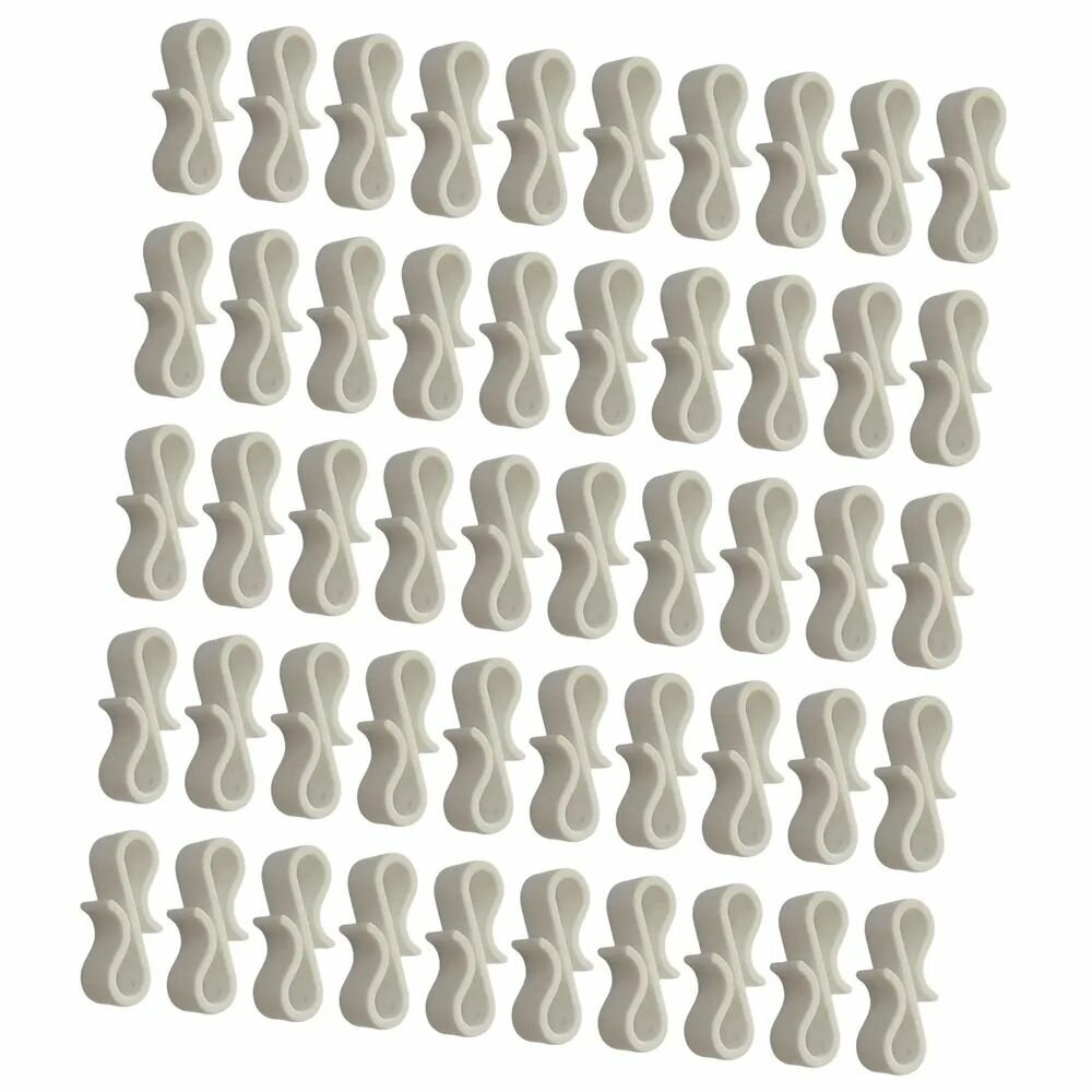 Практичные S-образные крючки для гирлянд, 50 штук, белые, универсальные, для офиса, дома, праздничных украшений