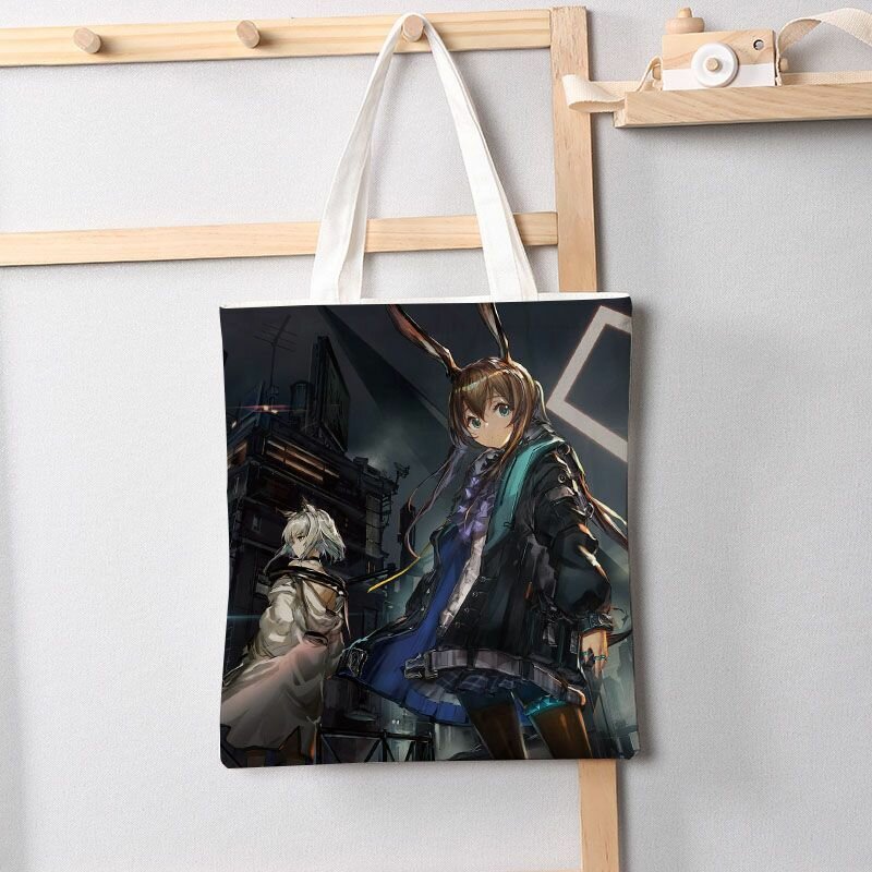 Сумка из холста Arknights, холщовая сумка, школьная сумка для студентов, сумка для книг, большая вместимость, настраиваемая с вашим изображением