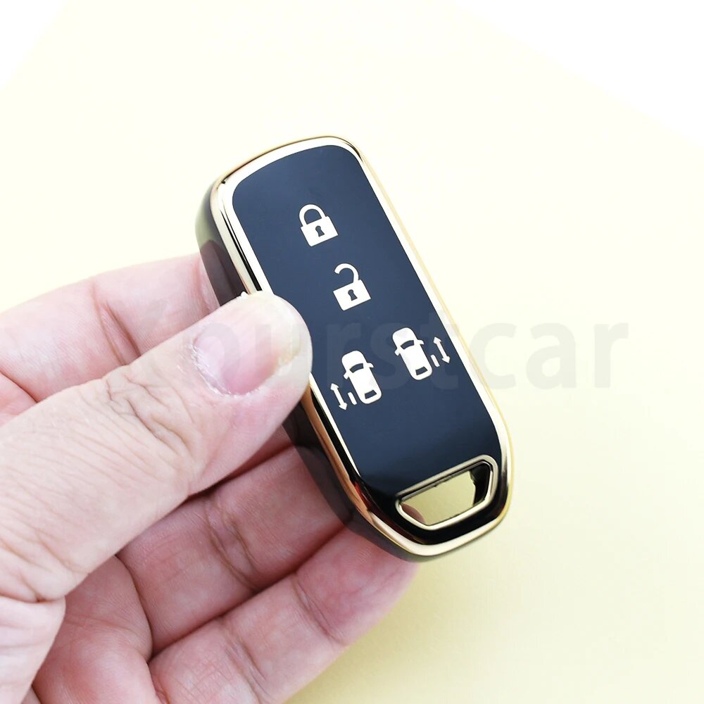 Чехол для ключа Honda N-BOX JF1/JF2/JF3/JF4, черный, 4 кнопки