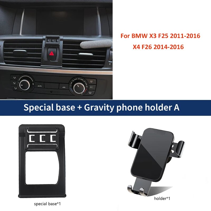 Специальный автомобильный держатель для мобильного телефона для BMW X3 F25 2011-2016 X4 F26 2014-2016 Air Vent с фиксированной беспроводной зарядкой, держатель для телефона