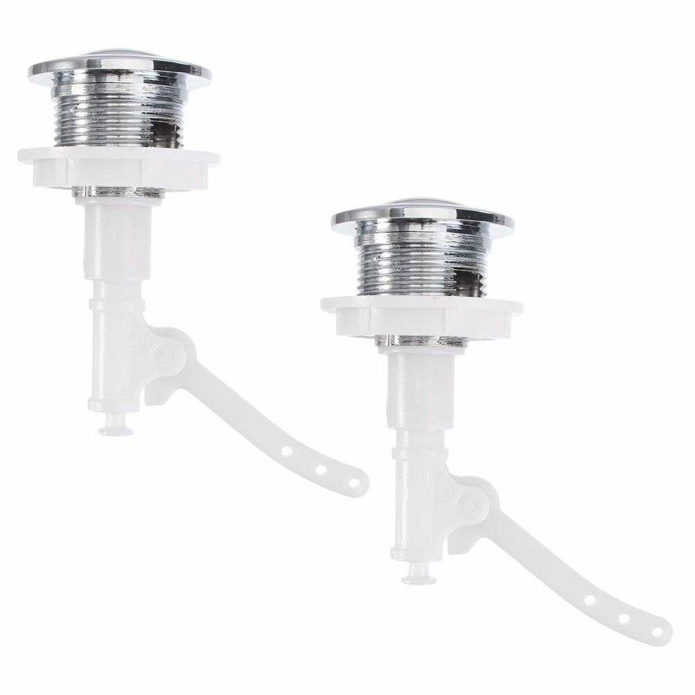 Белая кнопка с толкателем для сливного бачка унитаза из прочного пластика для дома 2 шт