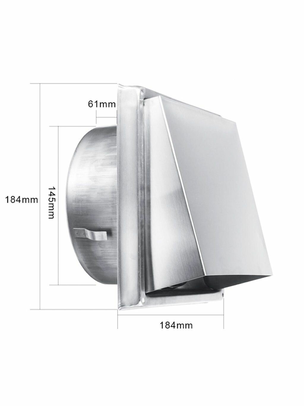 Вентиляционная решетка наружная 304 нержавеющая сталь, с защитой от дождя и насекомых, квадратная, 95/120/145 мм
