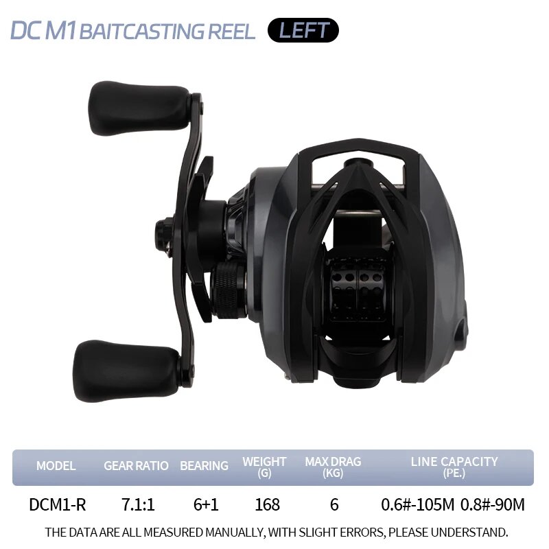 Байт катушка DC M1 Левая 7.1:1 6+1BB, 168g, 6kg, 0.6#-10