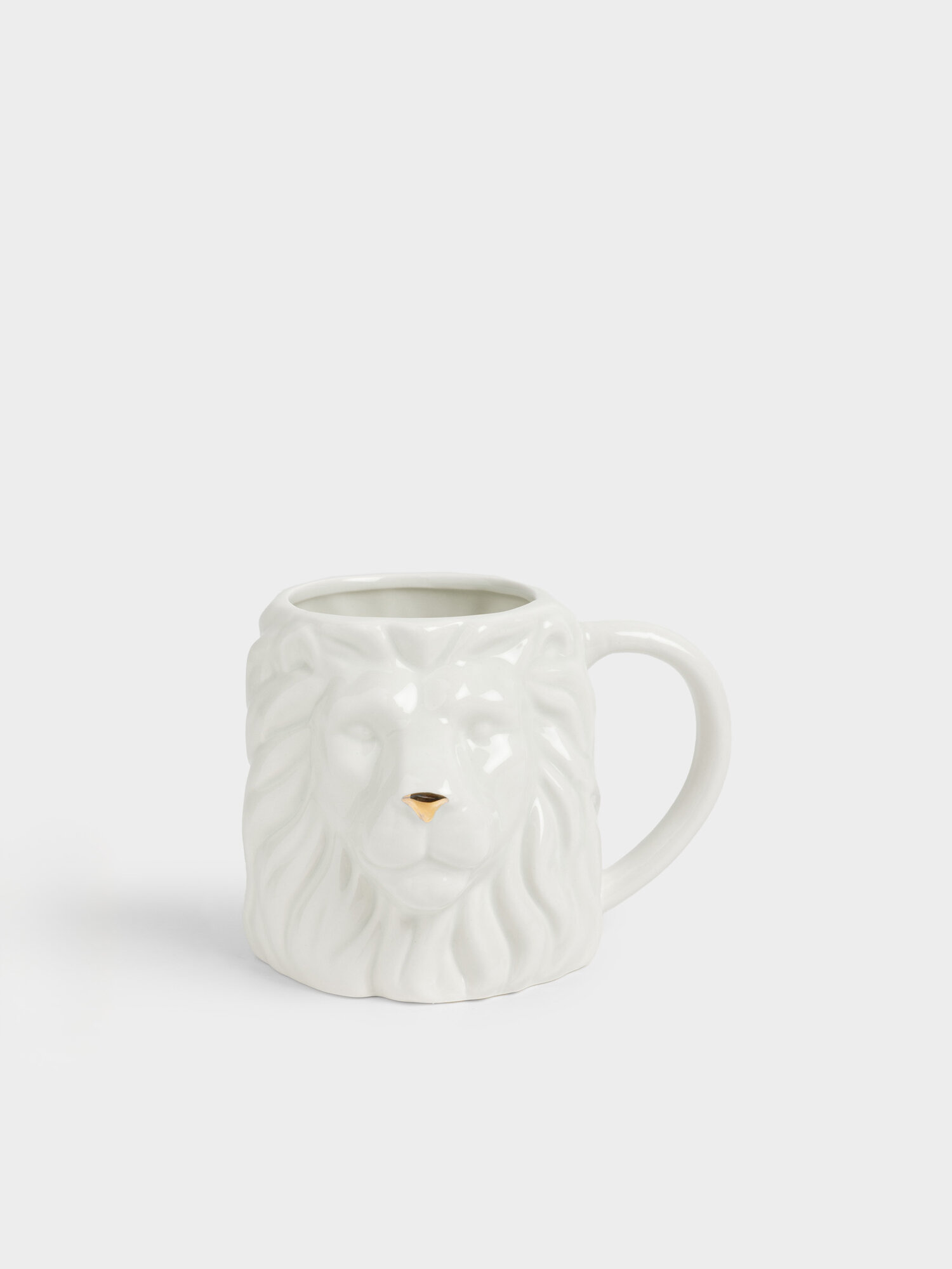 Кружка, 670 мл, фарфор P, молочно-золотистая, Лев, Leo, Kuchenland