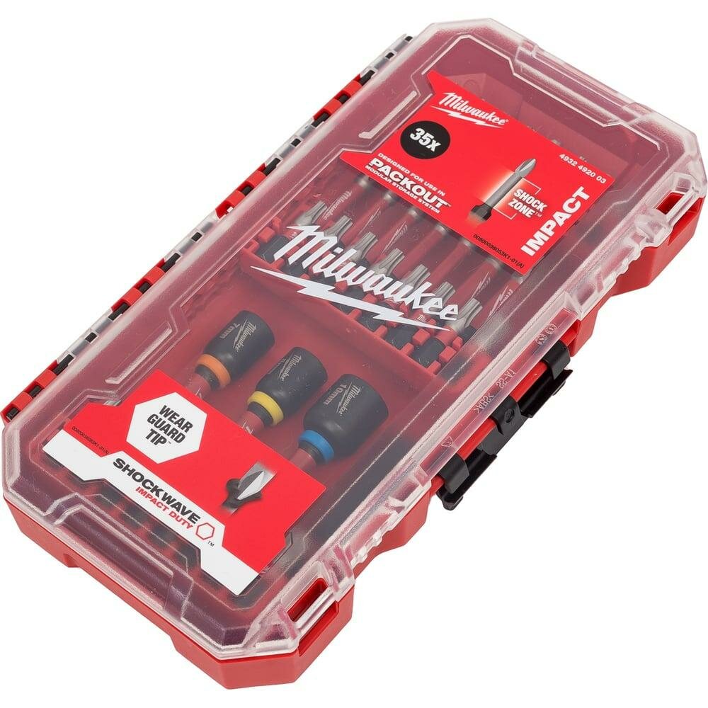 Набор бит SHOCKWAVE 35 предметов Milwaukee 4932492003