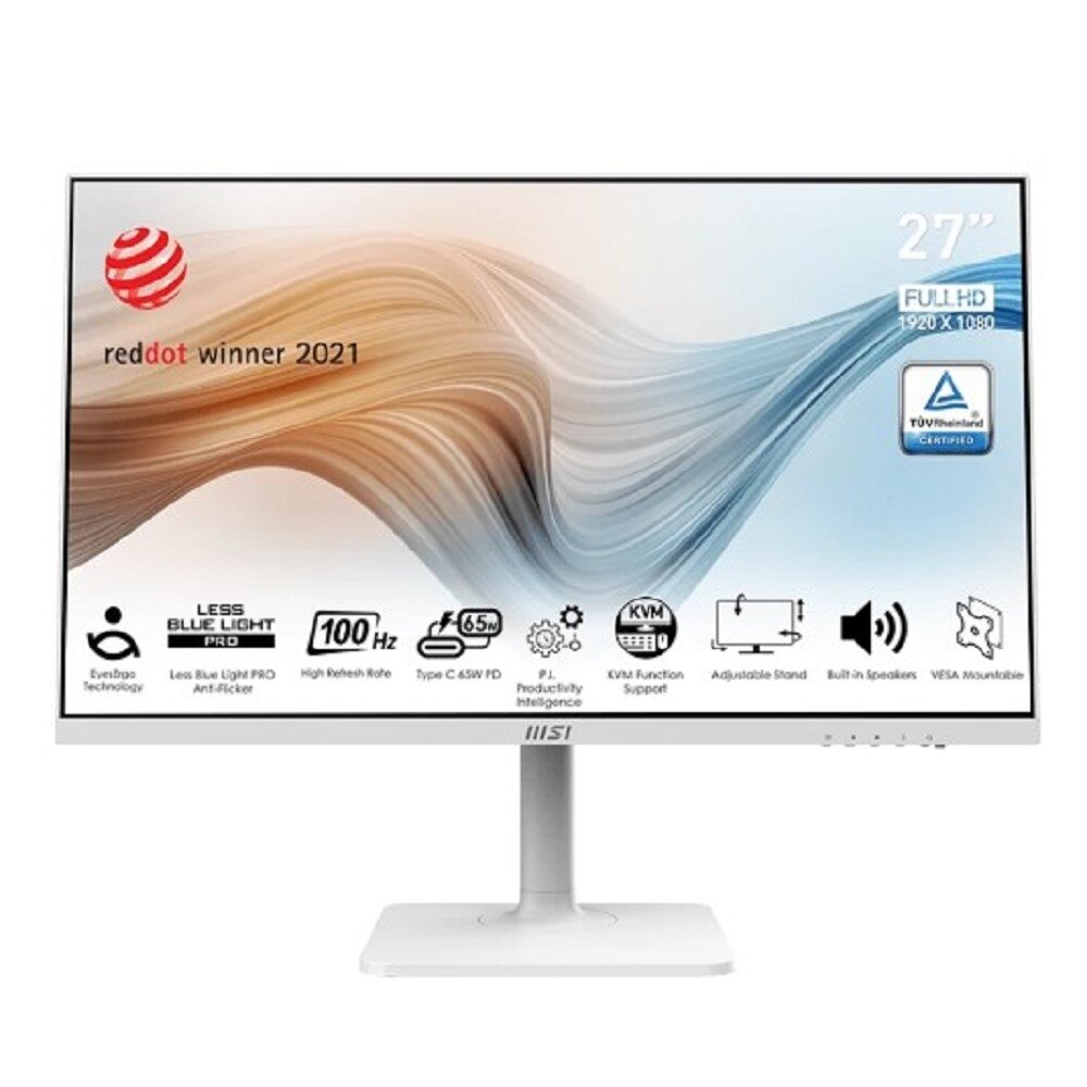 Монитор MSI Modern 27" MD272XPW белый IPS 1920x1080 100Hz 1ms 1000:1 300cd 178/178 HDMI DisplayPort 2xUSB USB-C Speakers HAS Pivot9s6-3pb19h-099