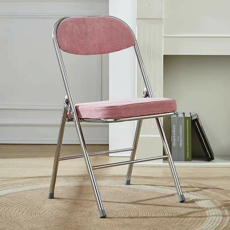 Складной стул с золотым каркасом, бархатное сиденье терракотового цвета, для дома и мероприятий, стильный