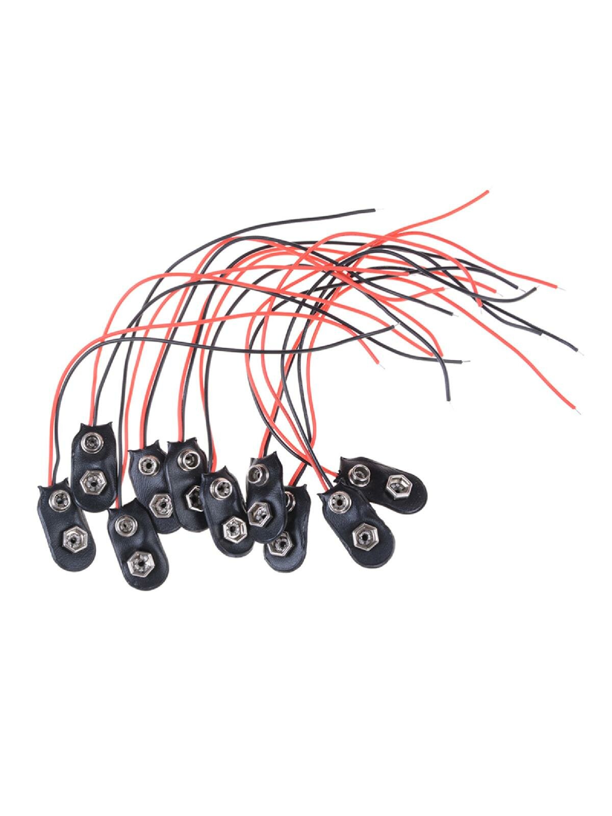 10 шт, тип I зажим для аккумулятора 9 В, пряжка из мягкой кожи, соединительный кабельный разъем