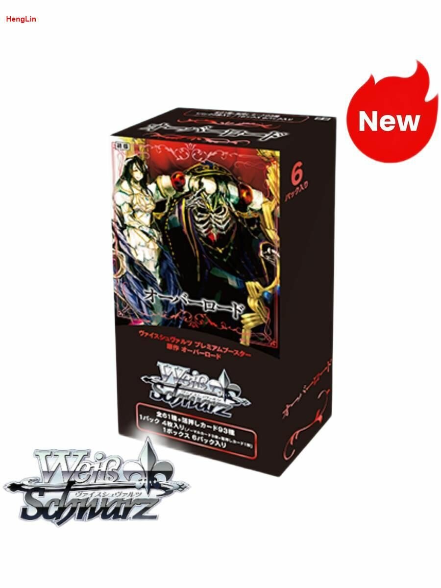Weiss Schwarz Booster Pack, WS black and white wings, overlord, Король нежити, Повелитель,6 упаковки (24 карточек)(Японская версия)