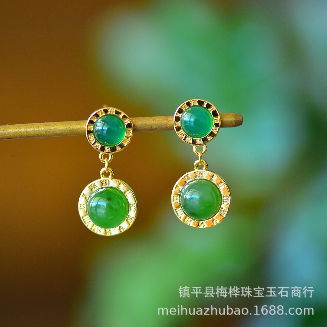 Новые серьги в китайском стиле, древние инкрустированные серьги из нефрита и яшмы, капля воды, бабочка, серьги в древнем стиле, ретро, лучший друг, женский стиль