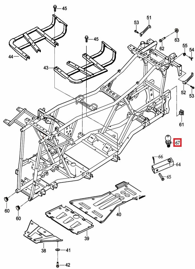 PJ00000519100300 Шар фаркопа для Hisun TACTIC HS1000ATV