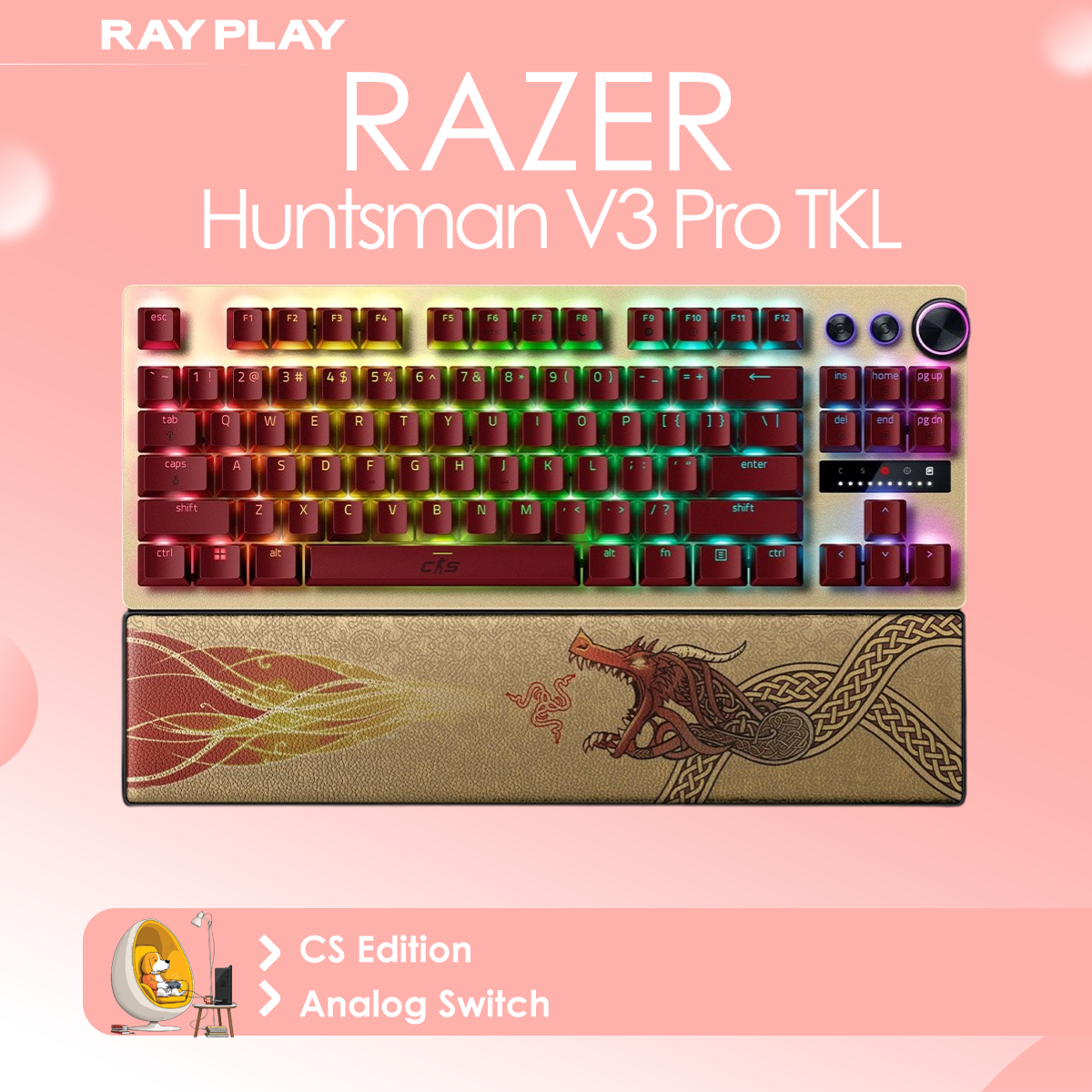 Игровая механическая клавиатура Razer Huntsman V3 Pro TKL Counter-Strike, RGB