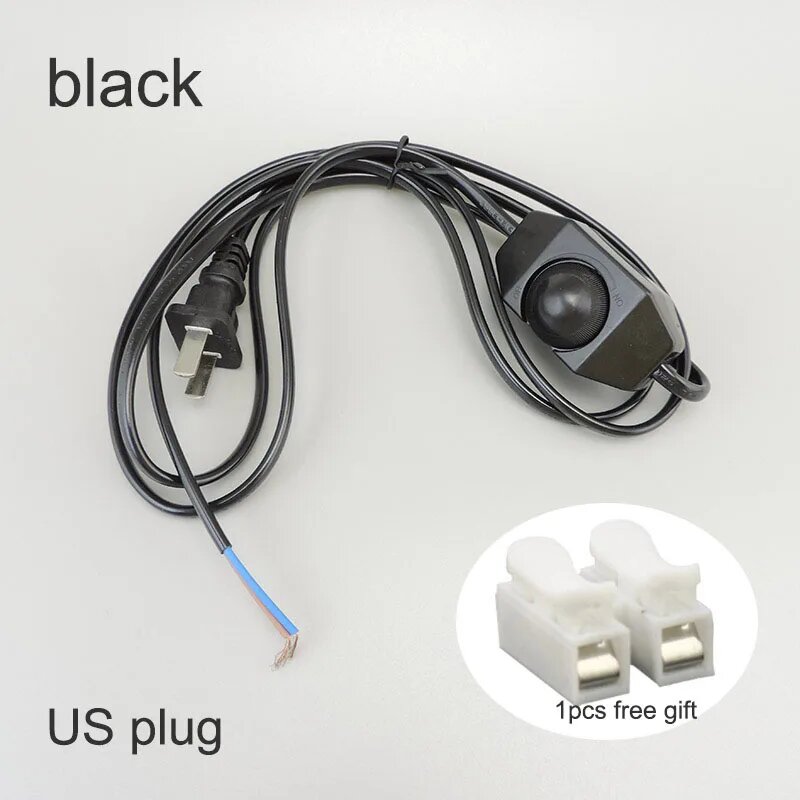 Диммер кабель для лампы 150W черный/белый Черный, black us plug