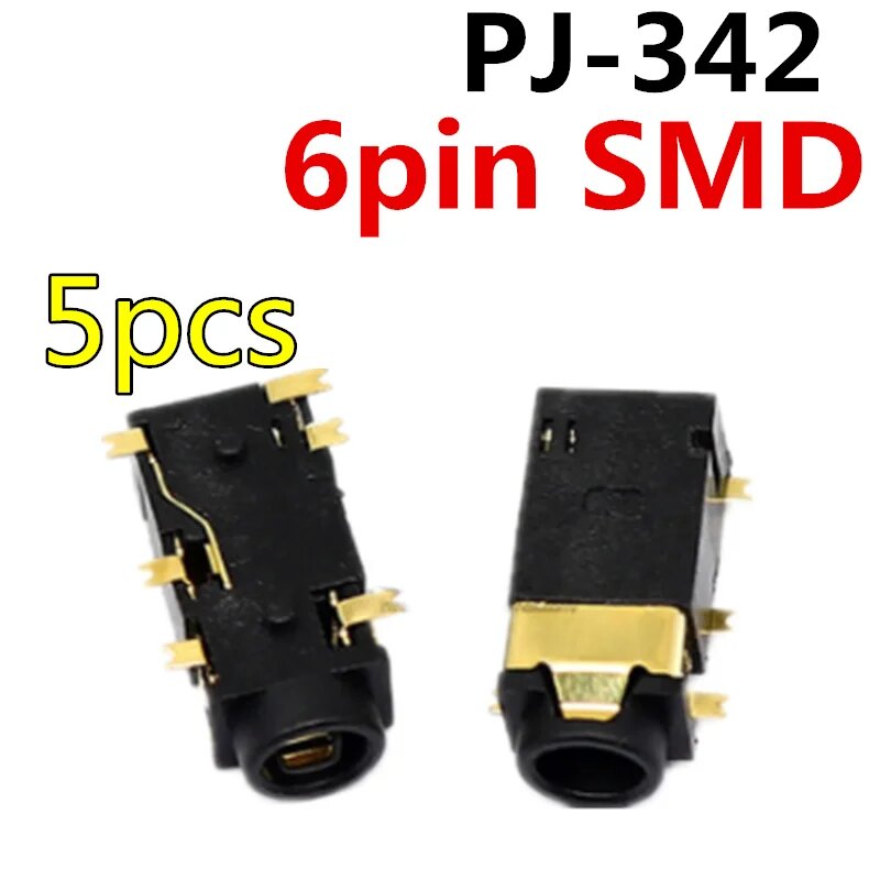 Разъем аудио 3.5 мм PJ-342 6pin SMD 5pcs