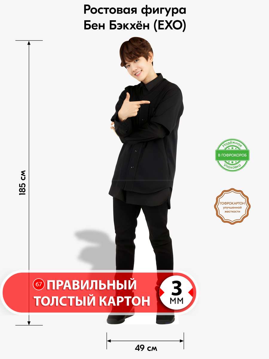 Аксессуар для фотосессий, самое это, Бен Бэкхён (EXO) 2 ростовая фигура