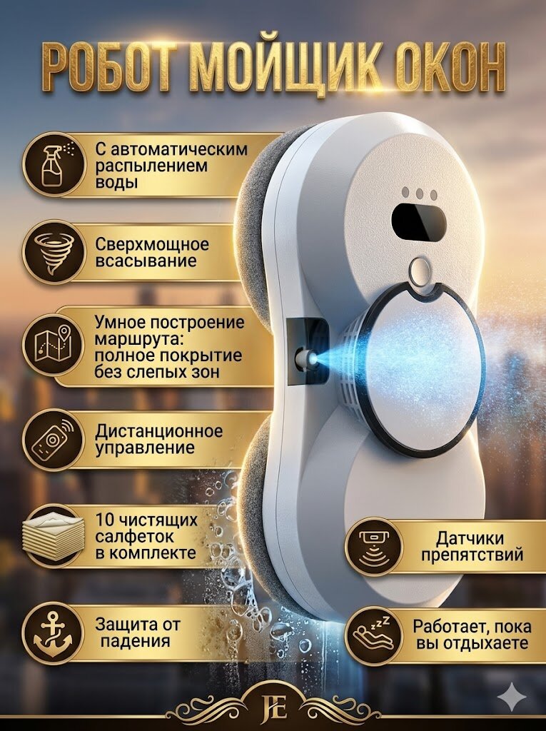 Робот мойщик окон с распылением; Робот мойщик окон мощный, стеклоочиститель для окон и стекол техника для дома я