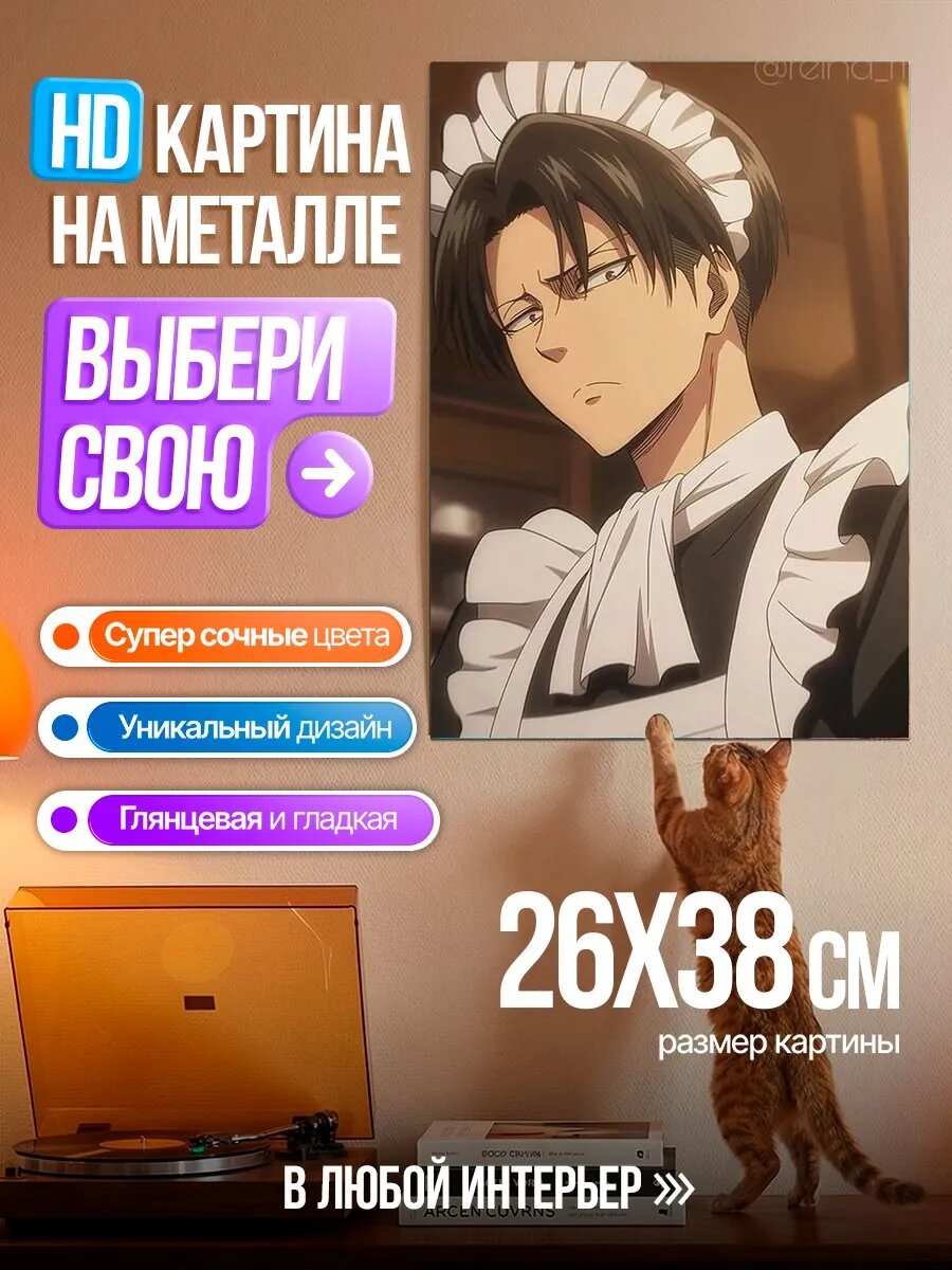Картина на HD металле Леви в фартуке