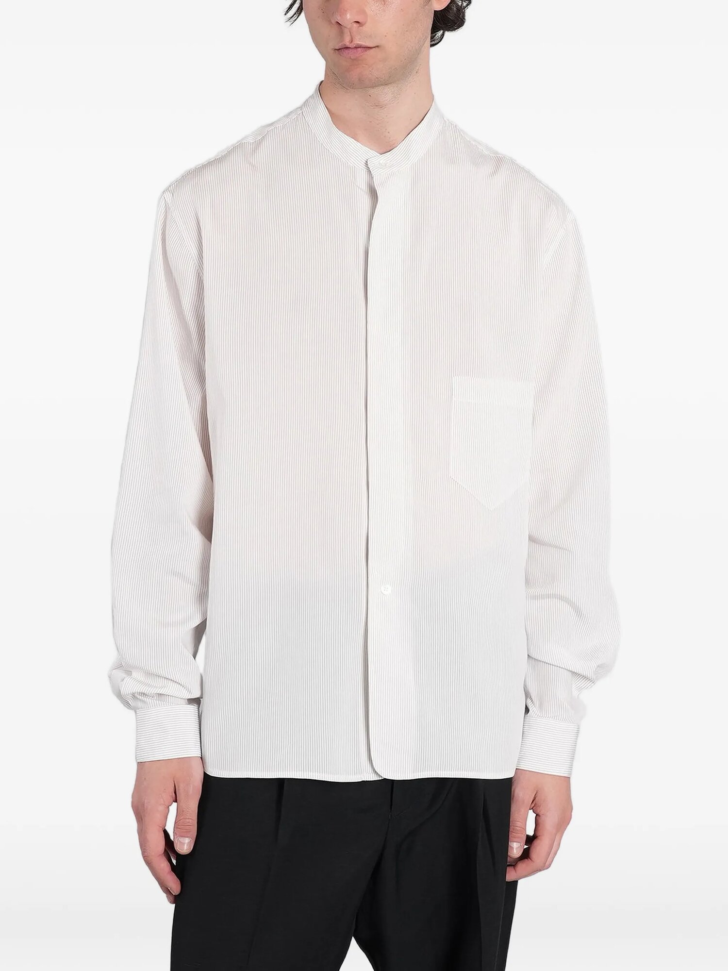 Рубашка Striped band-collar shirt