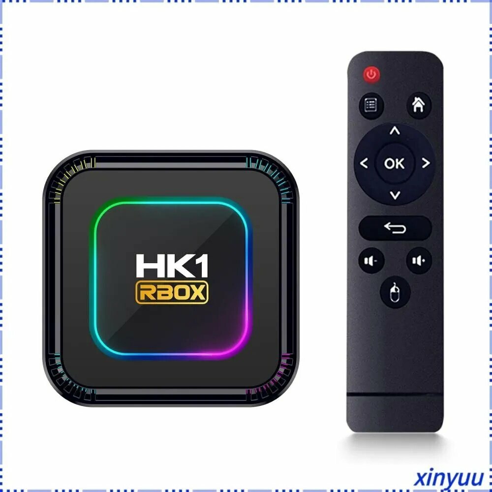 HK1 RBOX K8 TV Box, Качественный медиаплеер с четырёхъядерным процессором и поддержкой WiFi6, для стабильного подключения в любое время 4GB+128GB / UK